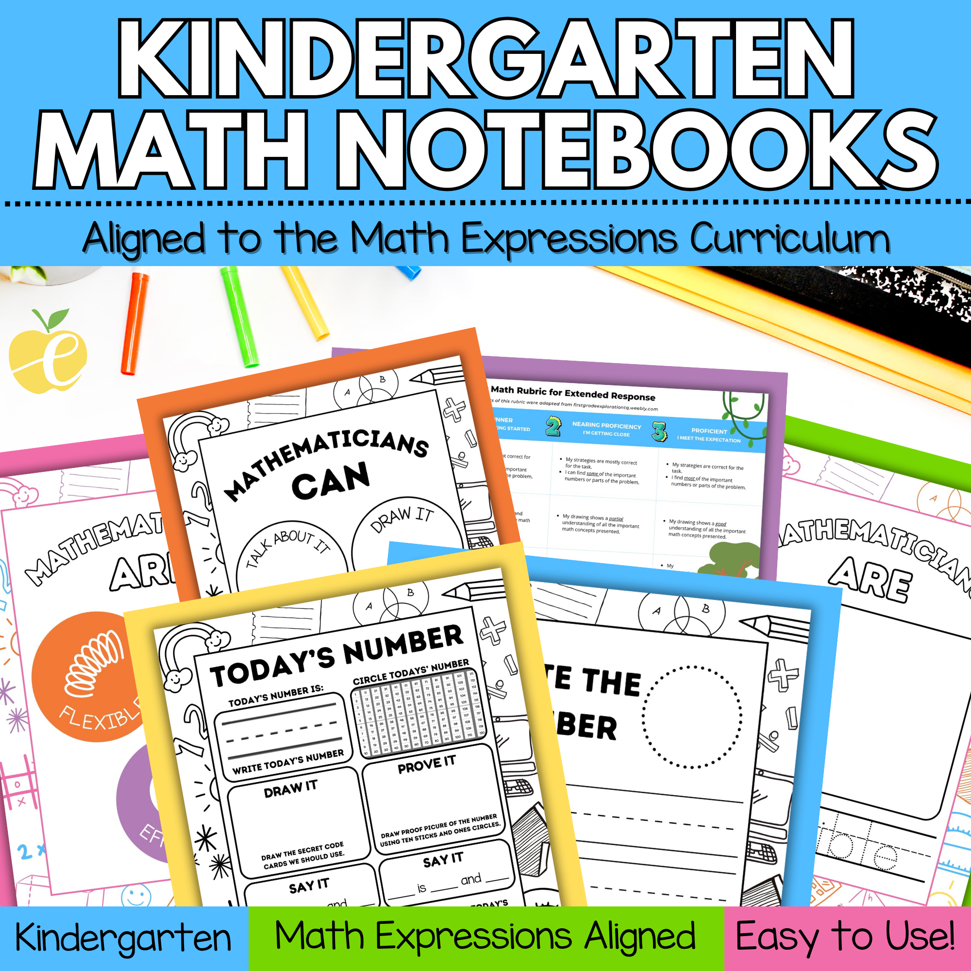 Kindergarten Math Notebooks | Aligned to Math Expressions Curriculum ...