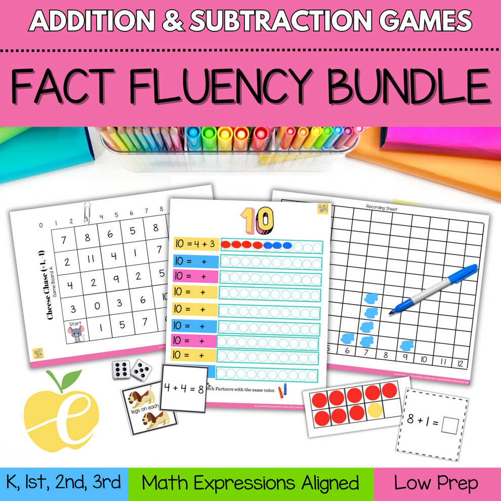 Fluency Factory Games: Addition and Subtraction Math Games for K-3 Stu ...